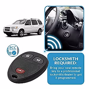 Keyless2Go Replacement for New Keyless Entry Remote Car Key Fob for Select Uplander Terraza HHR Relay Vehicles That Use FCC KOBGT04A 15100811 (2 Pack)
