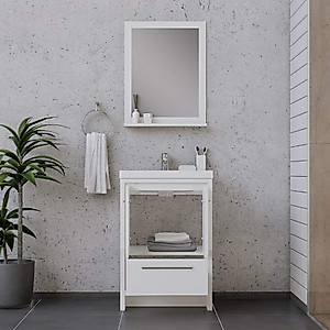 Alya Bath Sortino Bathroom Vanity, Small, White