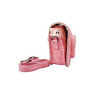 Cartoon PU Leather Shoulder Case with Free Shoulder Strap for Fujifilm Instax Mini 8 - Pink