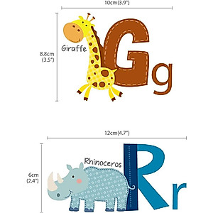DECOWALL DS-8002 Animal Alphabet Kids Wall Stickers Wall Decals Peel and Stick Removable Wall Stickers for Kids Nursery Bedroom Living Room (Small) Decor