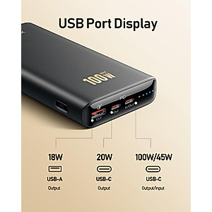 VEEKTOMX Power Bank Fast Charging, 65W 20000mAh Laptop Portable Charger USB C PD& QC 3.0 Battery Pack Compatible with iPhone 14/13/12/11 Pro Mini IPad Samsung Switch MacBook Dell XPS IPad