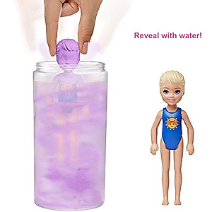 Barbie Color Reveal Chelsea Doll with 6 Surprises: Water Reveals Doll’s Look & Creates Color Change on Hair; 4 Mystery Bags Contain a Surprise Detachable Ponytail, Skirt, Shoes & Accessory
