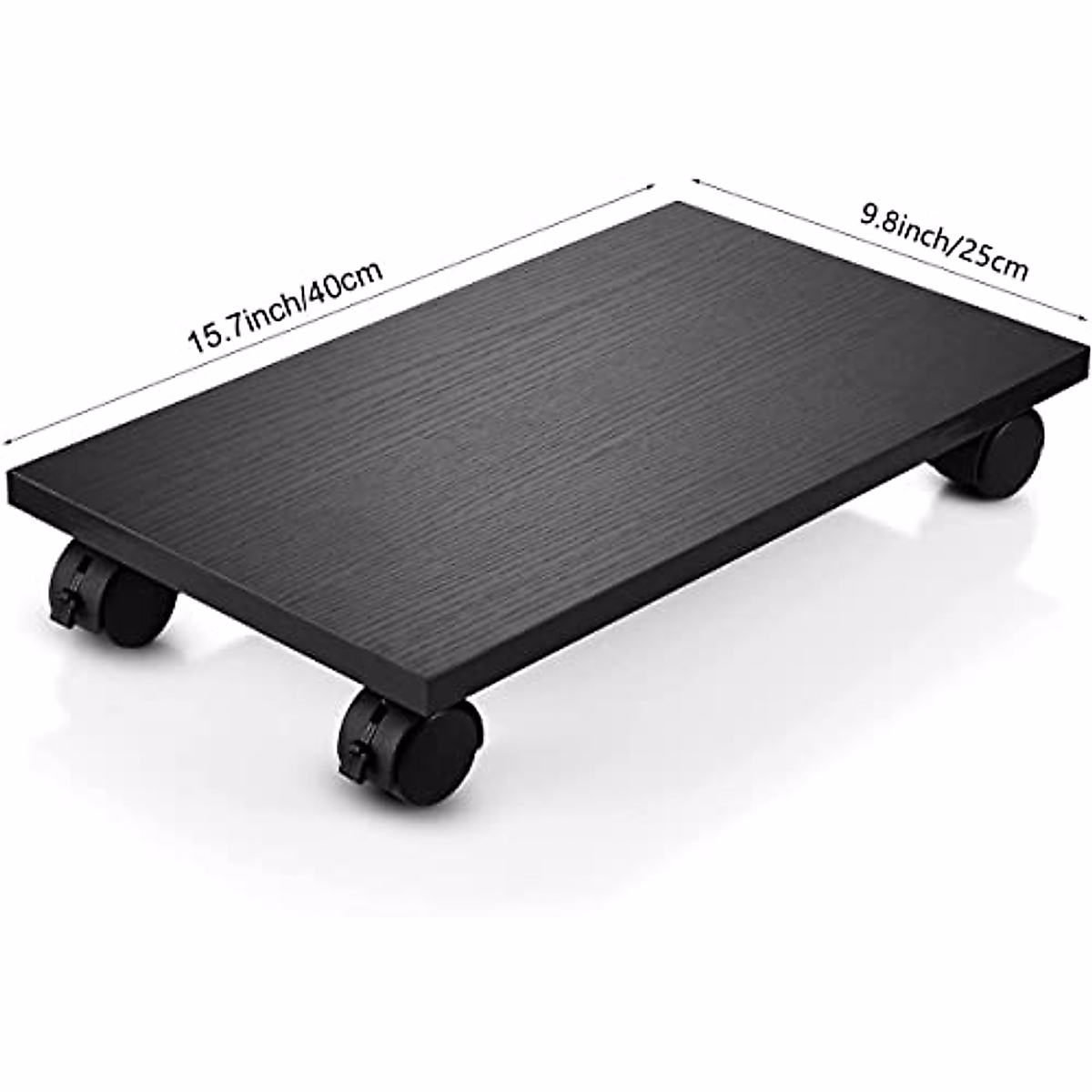 YuPinDiZu CPU Stand Computer Tower Stand Cart Floor PC Stand CPU Holder with 4 Caster Wheels Under Desk,NO Assemble (Black) (Black)