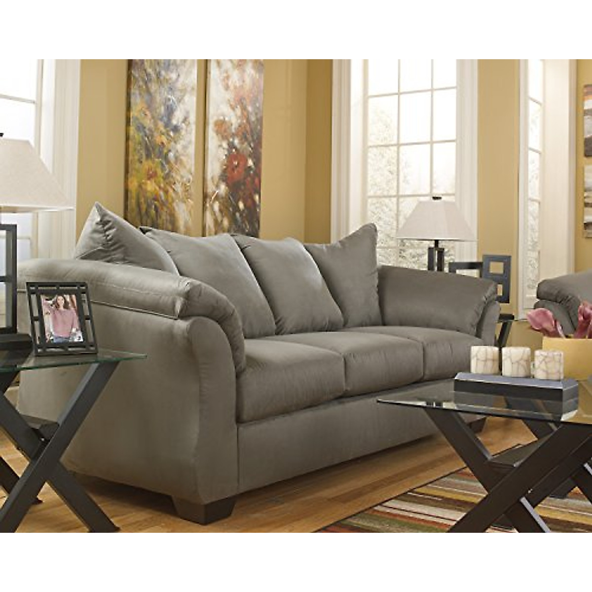 Signature Design by Ashley Darcy Casual Plush Sofa, Grayish Brown