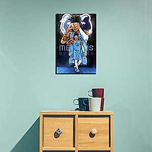 Ja Morant Poster Watercolor Canvas Wall Art Basketball Wall Art Wall Painting Basketball Nova Ja Morant Bedroom Cool Poster EMXEE (16x24 No Framed,A)