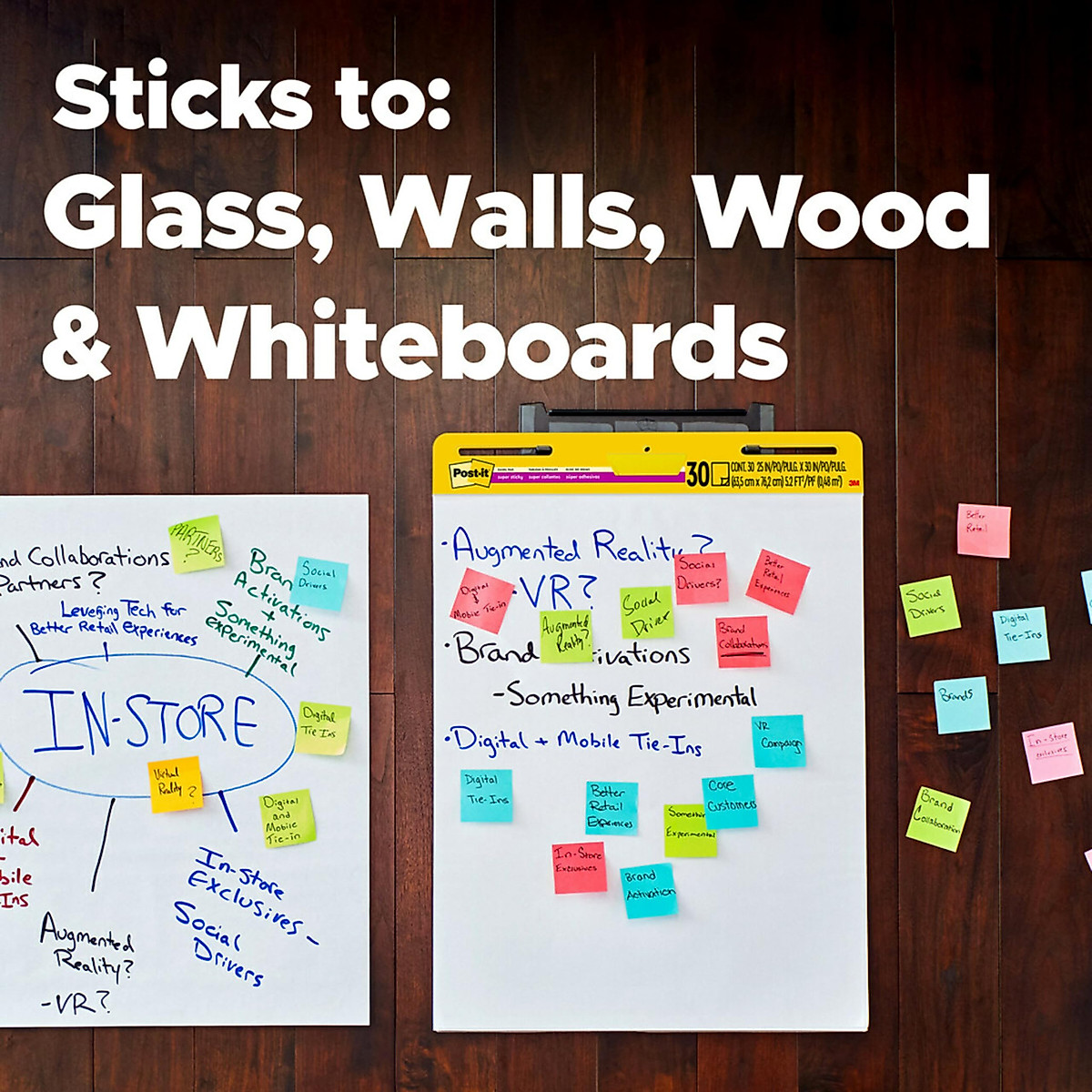 Post-it Super Sticky Easel Pad, 25 x 30 Inches, 30 Sheets/Pad, 4 Pads, Large White Premium Self Stick Flip Chart Paper, Super Sticking Power (559-4)