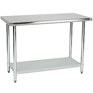 Commercial Stainless Steel Work Prep Table 24 x 30 & Double Overshelf 14 x 30 with Casters Wheels