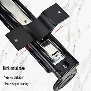 Pull-Out Closet Sliding Rod Aluminum Heavy Duty Wardrobe Clothes Hanger Rail, Extendable Wardrobe Rail Tube Valet Rod, Space Saver Closet Organizer,Top Mount (Size : 44cm/17.3in)