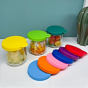 Oui Yogurt Jar Lids - 9 pack Oui Lids for Yoplait Yogurt Container, Sealed against leaks Silicone lids for oui yogurt jars in 9 colors…