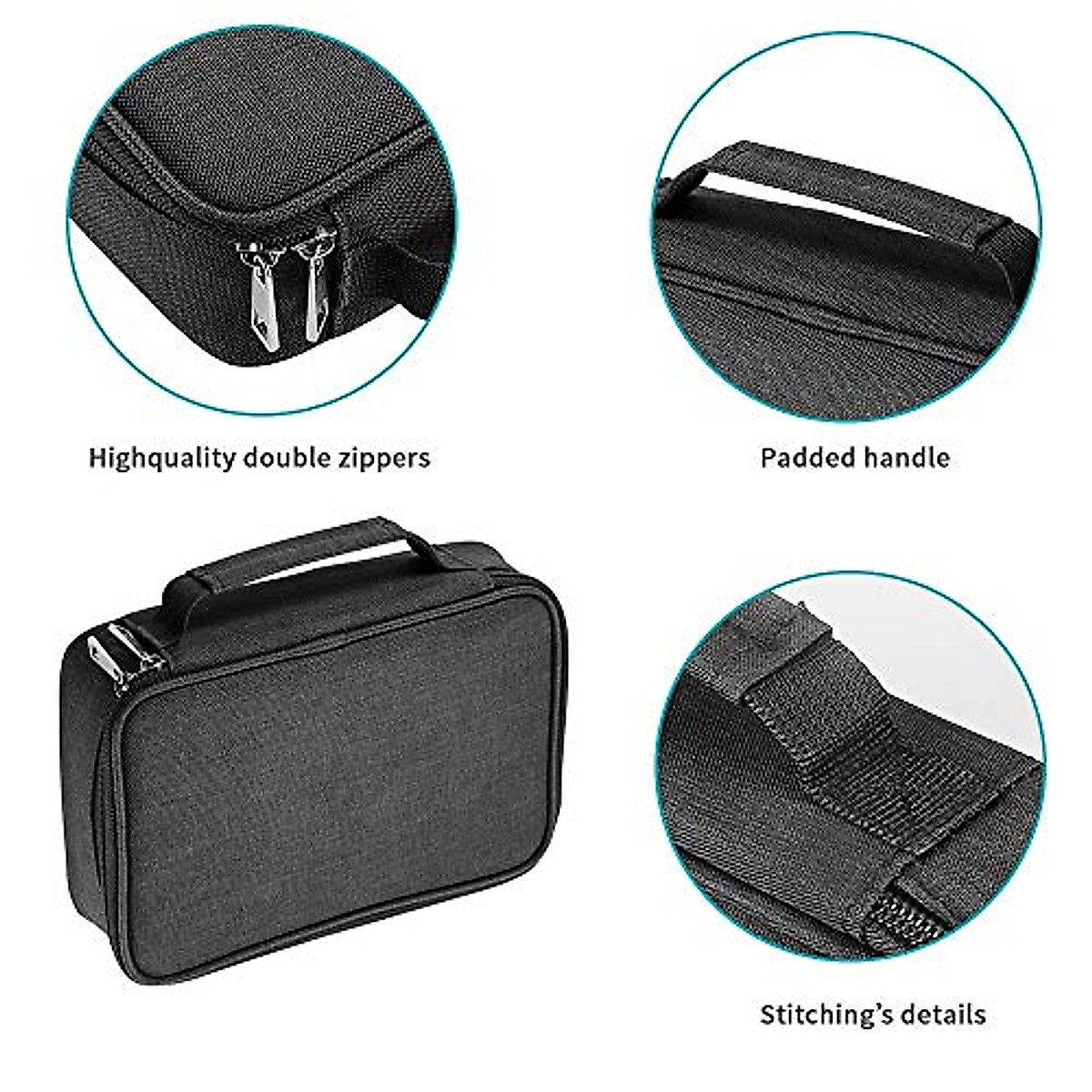 Number-one Large Capacity Pencil Case, 72 Slots Colored Pencil Pouch Bag Portable Pencil Holder Stationery Organizer with Compartments for Office and Travel, Black