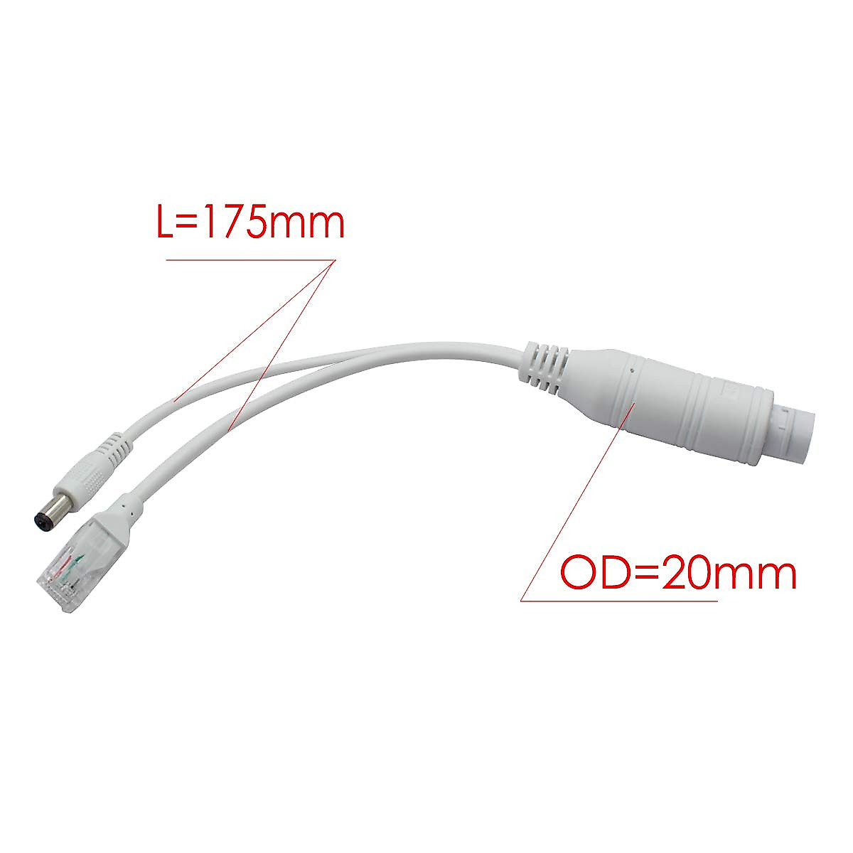 ANVISION Active 48V to 12V Waterproof PoE Splitter Adapter, IEEE 802.3af Compliant 10/100Mbps for IP Camera AP Voip Phone and More, White