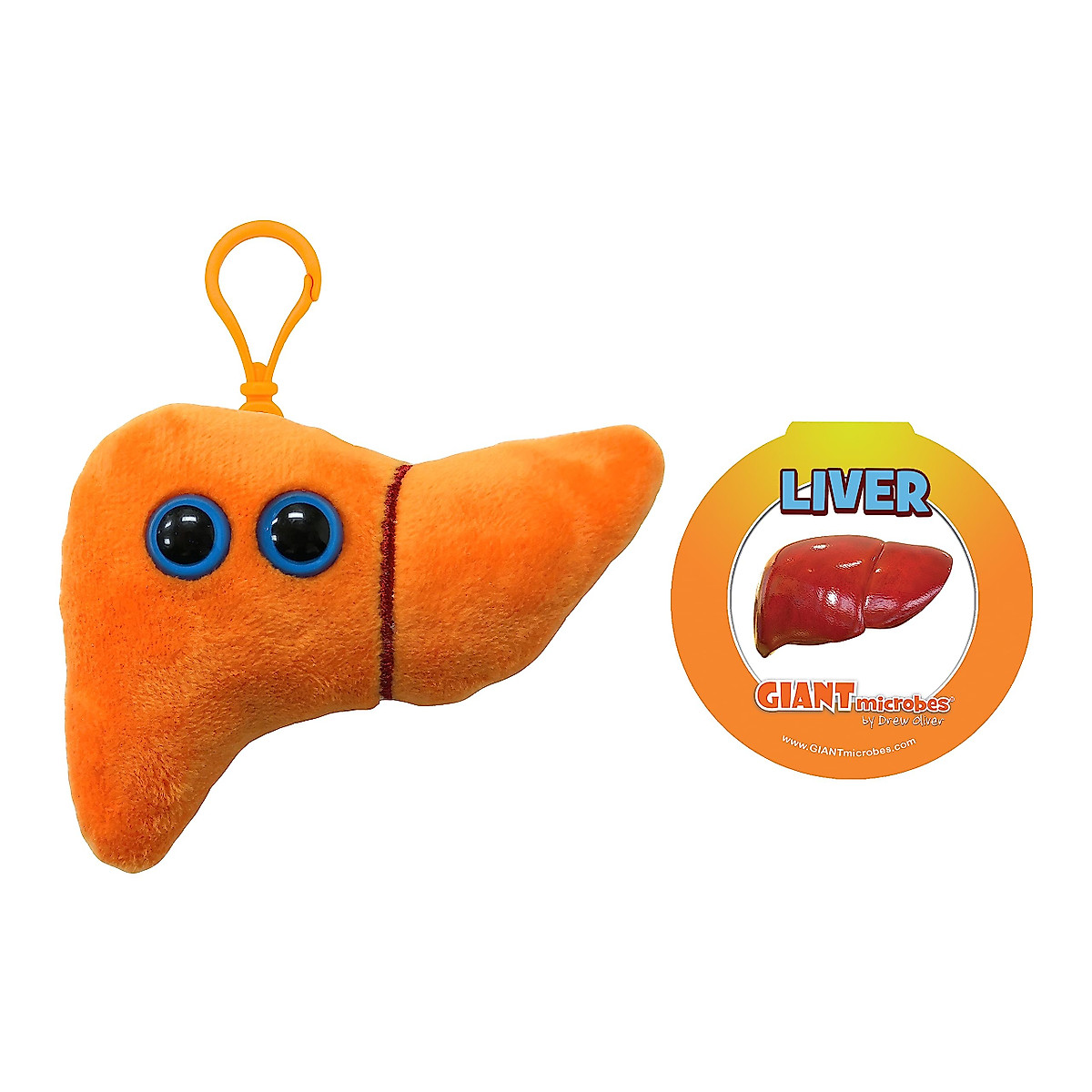 GIANTmicrobes Liver Plush Keychain – Anatomical Organ Toy, Get Well Gift for Post-Surgery or Illness, Unique Gift for Students, Educators, Doctors, Public Health Experts and Scientists