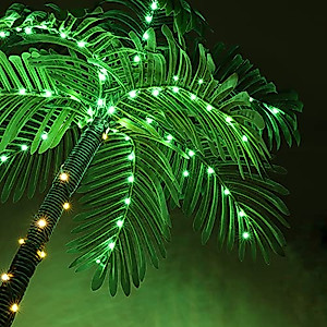 Lighted Palm Tree 6' 3.3' 2' Tiki Bar Outdoor Christmas Decorations Decor, Light Up LED Artificial Fake Trees Lights for Outside Patio Yard Tropical Party Pool