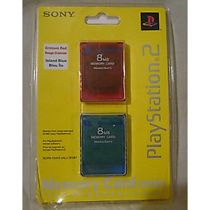Playstation 2 Memory Card 8MB 2PK Red/Blue