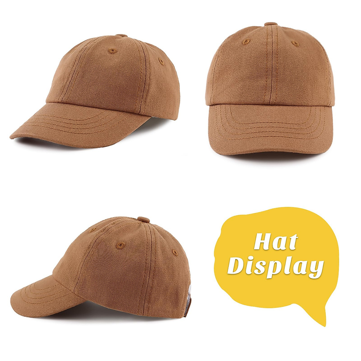 Summer Baby Boy Baseball Hat Kids Girl Hat Cotton Toddler Sun Hats for Boys 6M-10Y (Brown, 48cm)