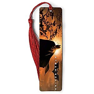 Bookmarks Metal Ruler Batman Bookography Begins Measure Tassels Bookworm for Book Markers Lovers Reading Notebook Bookmark Bibliophile Gift
