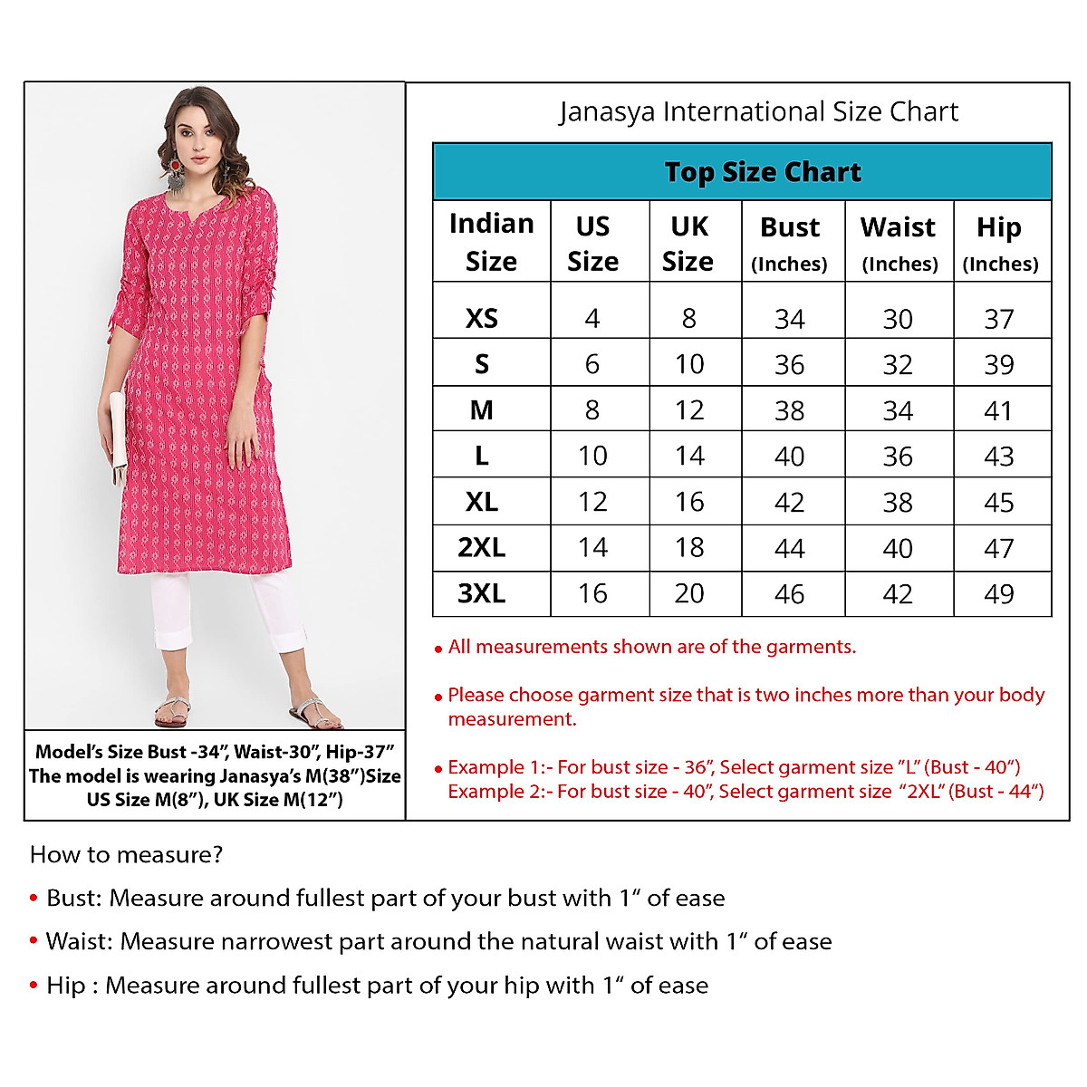 Janasya Indian Tunic Tops Cotton Kurti for Women (JNE2086-KR-389-S)