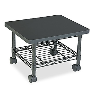 Safco Products Under Desk Printer/Fax Stand , Black Powder Coat Finish, Swivel Wheels for Mobility