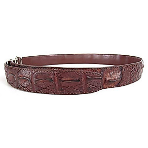 Julie Genuine Real Backbone Crocodile Skin Leather Men's Brown Belt 48"