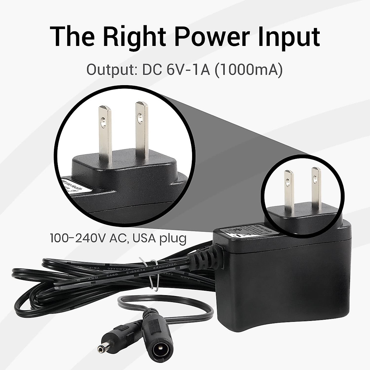 Vive Precision AC Adapter - Power Supply for Blood Pressure Monitor Models - 100-250V BP Compatible - DC 6V BPM Battery Charger - 6 feet Power Source Universal Converter - Extra Long 6 Foot Cord Plug