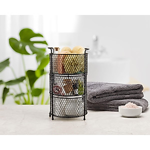 Gourmet Basics by Mikasa Soto Countertop 3 Tier Storage Organizer, 14.25-Inch, Black