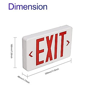 Motomate Red Exit Sign, LED Emergency Exit Light with Battery Backup, AC 120/277V, Exit Signs with Emergency Lights, Commercial Emergency Lights for Business - 6 Pack