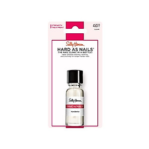 Sally Hansen Hard As Nails® Nail Hardener, Clear, Strengthener, 1 Count, 0.45 Oz ,Nail Hardener, Nail Strengthener, Clear Nail Polish, Nail Strengthening Polish