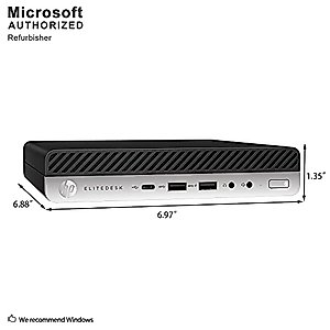 HP EliteDesk 800 G3 Mini Business Desktop PC Intel Quad-Core i5-6500T up to 3.1G,16G DDR4,256G SSD,VGA,DP Port,Windows 10 Professional 64 Bit-Multi-Language-English/Spanish (Renewed)