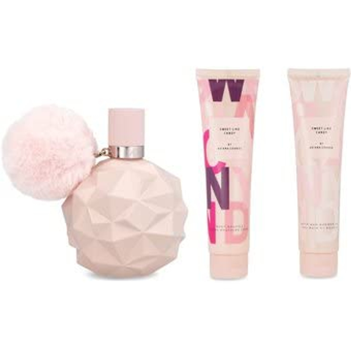 Ariana Grande Sweet Like Candy By Ariana Grande 3 Piece Gift Set - 3.4 Oz Eau De Parfum Spray, 3.4 Oz Body Souffle, 3.4 , pink