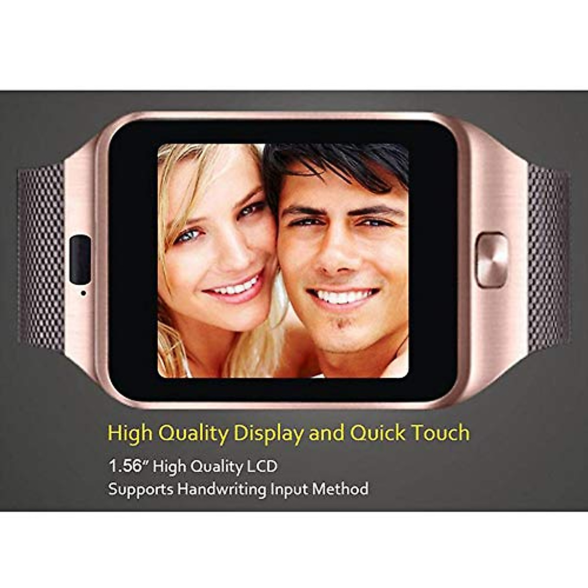 Padgene DZ09 Bluetooth Smartwatch,Touchscreen Wrist Smart Phone Watch Sports Fitness Tracker with SIM SD Card Slot Camera Pedometer Compatible with iOS Android for Kids Men Women