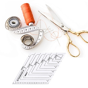 1 Pcs Transparent Creative Grids Quilting Templates Ruler, with 60 Degree Shape Templates Craft Ruler DIY Tools for Sewing Cutting