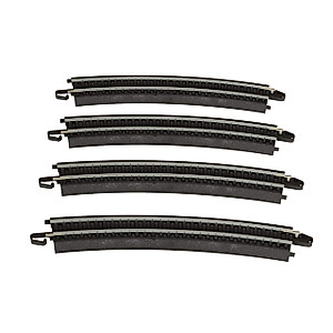 Bachmann Trains - Snap-Fit E-Z TRACK 22” RADIUS CURVED TRACK (4/card) - STEEL ALLOY Rail With Black Roadbed - HO Scale