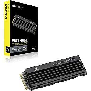 Corsair MP600 PRO LPX 2TB M.2 NVMe PCIe x4 Gen4 SSD - Optimized for PS5 (Up to 7,100MB/sec Sequential Read & 6,800MB/sec Sequential Write Speeds, High-Speed Interface, Compact Form Factor) Black