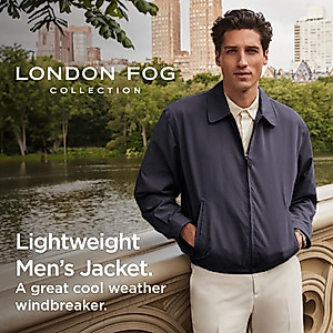 London Fog Men's Auburn Zip-Front Golf Jacket (Regular & Big-Tall Sizes), Navy, Large