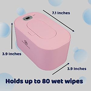 Black Orchid Co. Baby Wipe Warmer | Portable Wipe Warmer with Temp Control | 5 Heat Settings, LCD Display, Baby Wipes Warmer Heats Up Diaper Wipes | Wipe Warmer and Baby Wet Wipes Dispenser (Pink)