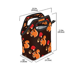 Lunch Bag Funny Animal Squirrel Lunch Box for Women Men Girls Boys Insulated Leakproof Reusable Portable Bento Bag Container Thermal Cooler Bag for Travel Work Picnic Soft Toto Handbag