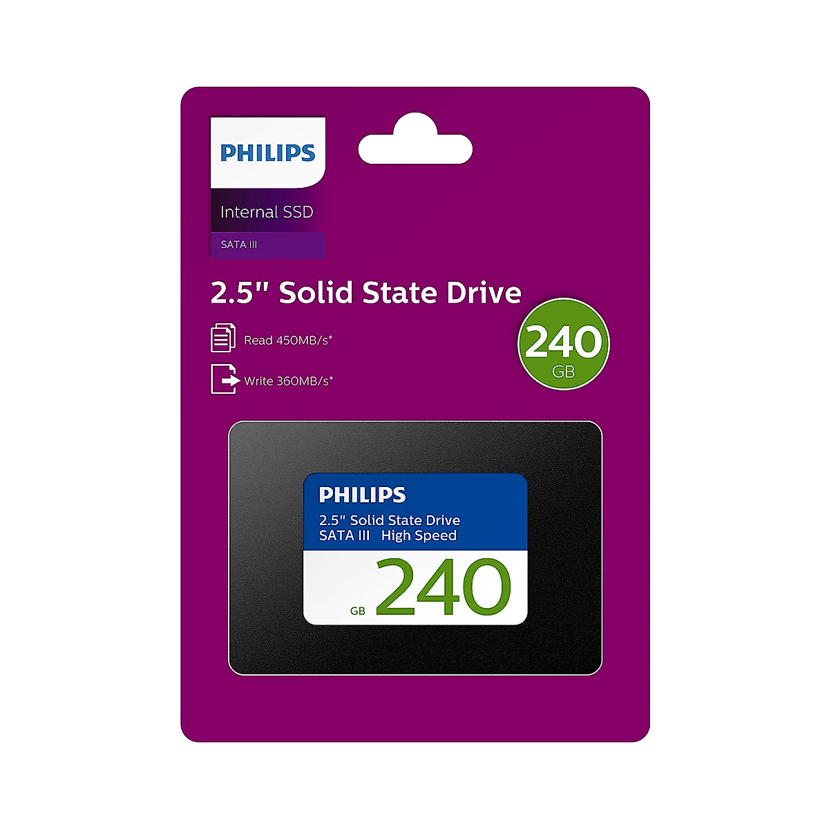 PHILIPS 240GB 2.5” SATA III Internal SSD, Solid State Drive, Up to 550MB/s Read