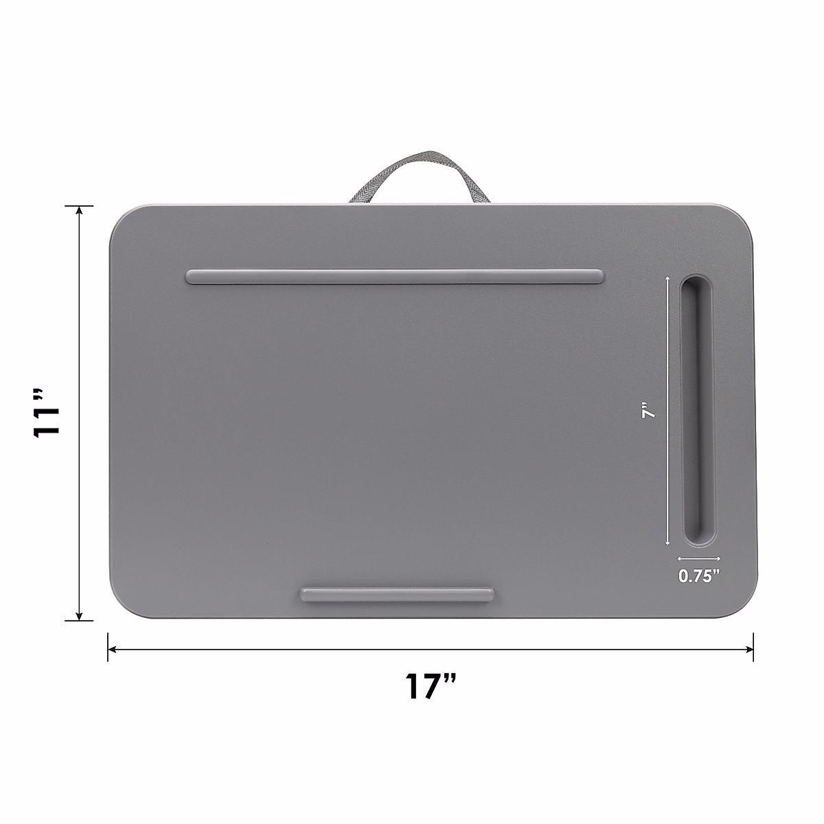 LAPGEAR Sidekick Lap Desk with Device Ledge and Phone Holder - Gray - Fits up to 15.6 Inch Laptops - Style No. 44215
