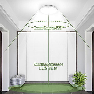 2-Pack Motion Sensor LED Ceiling Lights Wired, 8.7 Inch 3 Modes 18W 1800LM Flush Mount Light Fixtures, 3000K/4000K/5000K Motion Activated Ceiling Lamps with Timer for Indoor, Closet, Stair, Porch