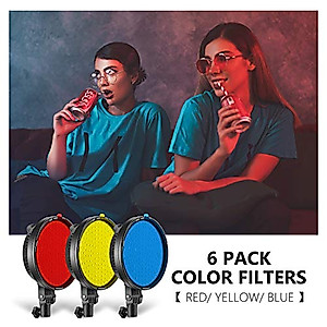 Neewer 2-Pack 2.4GHz LED Softbox Lighting Kit with Color Filter — 20” × 28” Softbox, 3200–5600K 48W Dimmable LED Light Head, 2.4GHz Remote, Light Stand & Red/Yellow/Blue Filter for Photo Studio Video