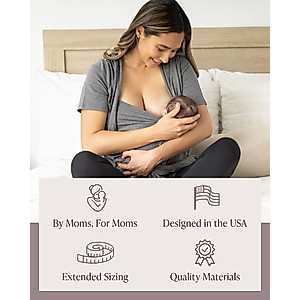 Kindred Bravely Organic Cotton Skin to Skin Wrap Top | Kangaroo Shirt for Mom and Baby (Grey Heather, Medium)