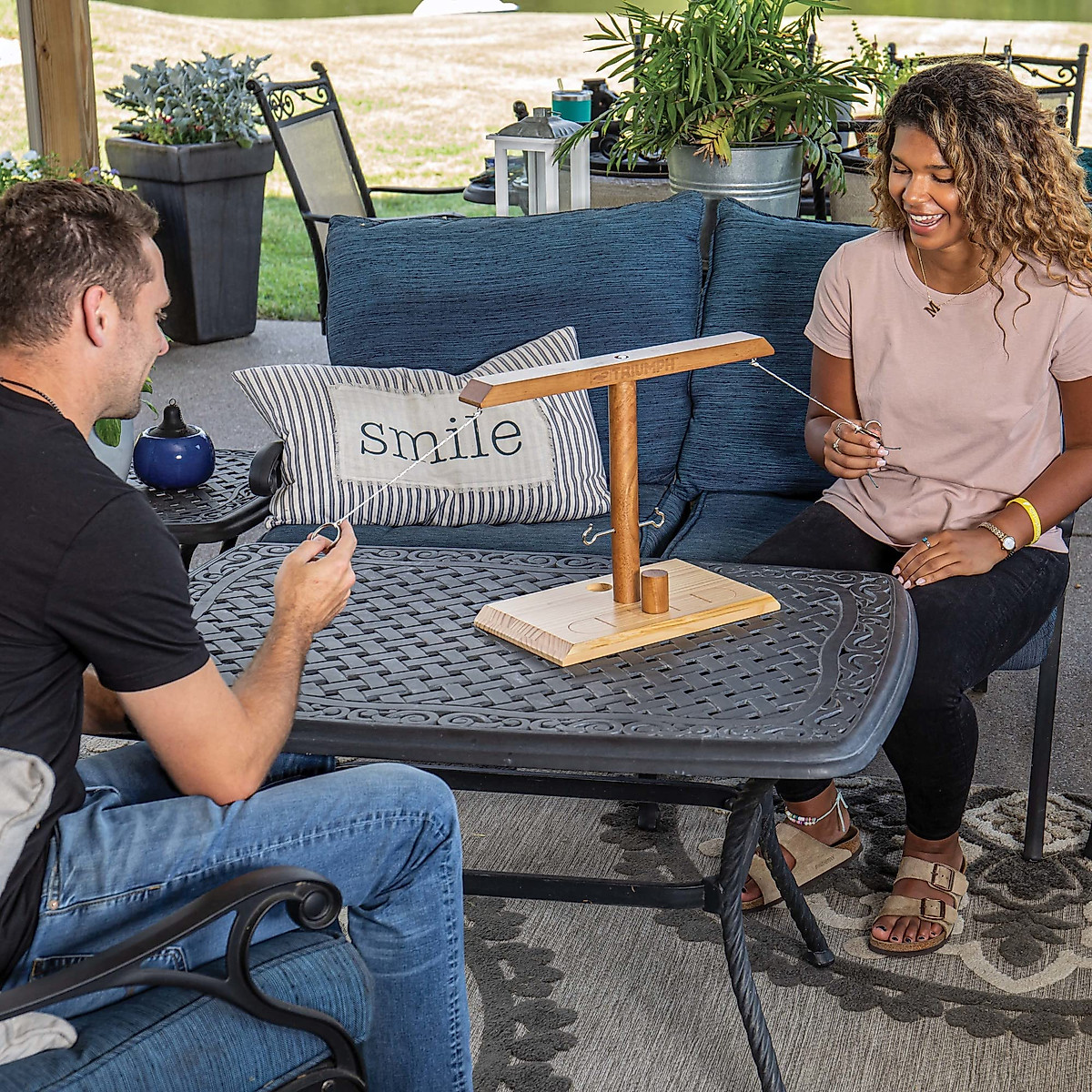 Triumph Sports Hook and Ring Battle – Ring Toss Game for Adults and Kids