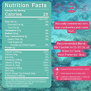 Girl, Bye Cranberry Medley 20 Travel Packs | Fast-Acting Keto UTI Relief & Defense + Urinary Tract Health Drink Mix | pH Balancing | Workout & Intimacy | Essential Minerals | Intermittent Fasting