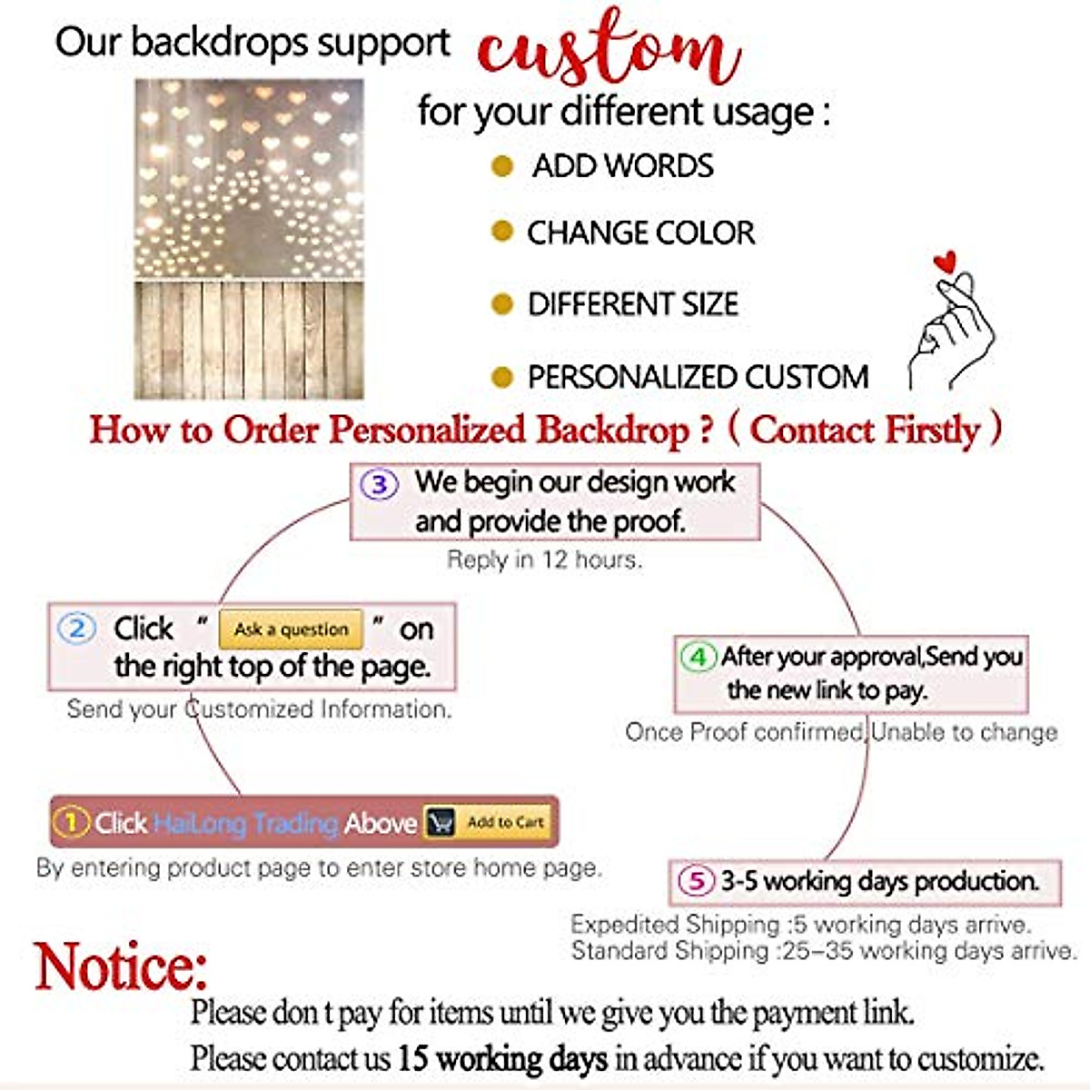 Allenjoy Valentine's Mother's Day Love Heart Rustic Wood Backdrop Photography Bridal Shower Birthday Wedding Party Wall Decor Banner Floor Kid Newborn Baby Photoshoot Background 5x7ft Photo Booth Prop