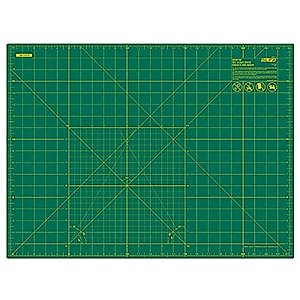 OLFA 18" x 24" Self Healing Rotary Cutting Mat (RM-SG) - Double Sided 18x24 Inch Cutting Mat with Grid for Quilting, Sewing, Fabric, & Crafts, Designed for Use with Rotary Cutters (Green)