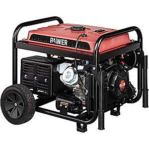 RAINIER R12000DF Dual Fuel (Gas and Propane) Portable Generator with Electric Start - 12000 Peak Watts & 9500 Rated Watts - CARB Compliant - Transfer Switch Ready