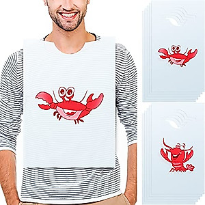 Geyoga 30 Piece lobster Bibs 23 Inch Crawfish Boil Seafood Boil Party Supplies Crab Plastic Seafood Funny Bibs for Adult Size