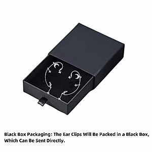 2PCS Women's Clip-On Earrings Hook Without Pierced (Star Moon Ear Clips)