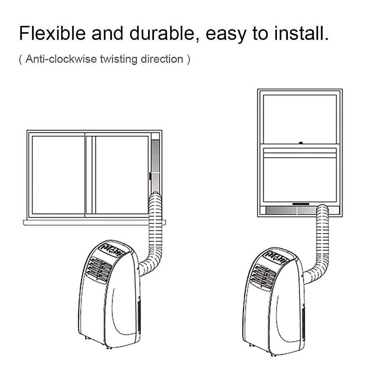 Zealor Universal Exhaust Hose Counterclockwise Threads for Portable Air Conditioner (5.9 Inch Diameter)