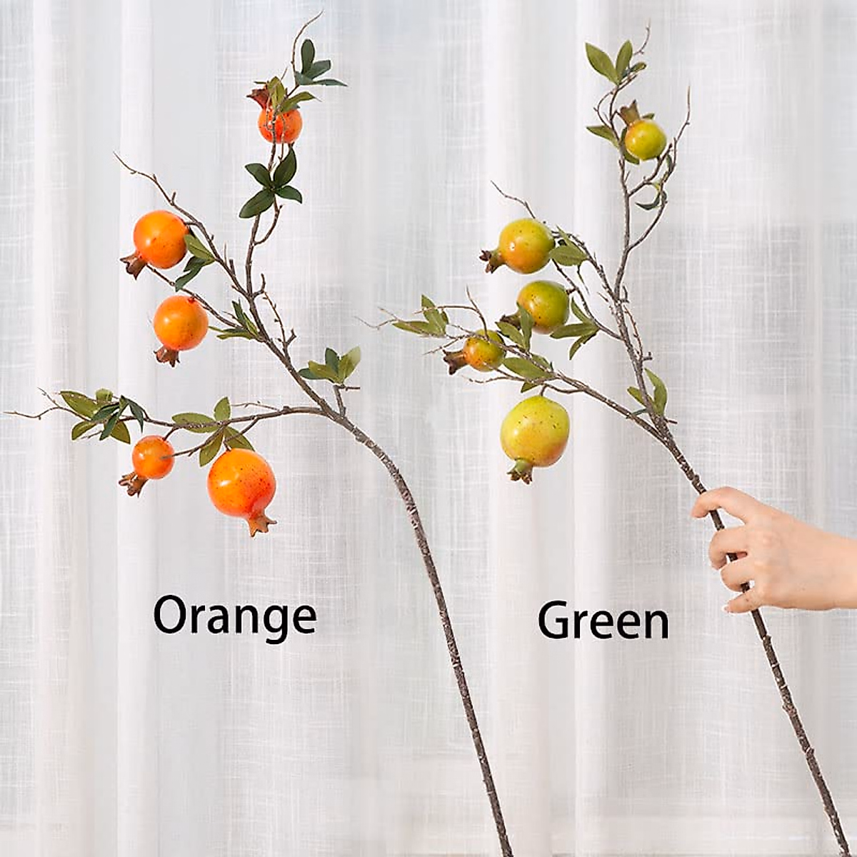 Smalldu Artificial Fall Flowers 5Pcs Pomegranate Branchs 30.7 inch for Home Decor Indoor (Not Include Vase)